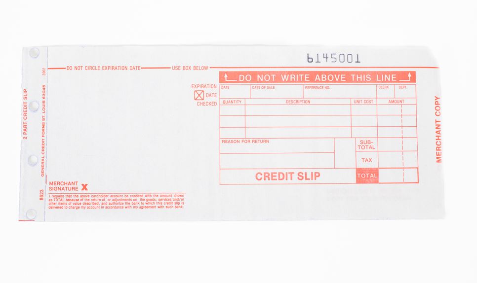 Form, Credit (Return), 80 Col, 2 Copy, Carbonless – Maxwell Card ...